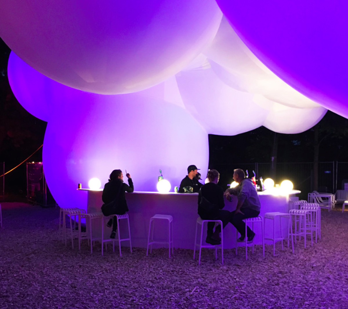 BIG installs a bubble-like cloud pavilion for three Danish Institutions