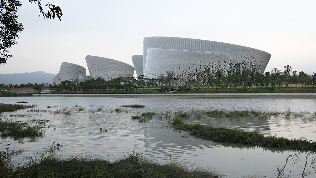 PES-Architects completes petal-shaped Culture and Art Centre in Fuzhou