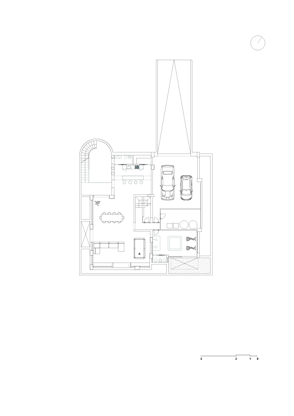Rural retreat filters light through its stone porous screen in the ...
