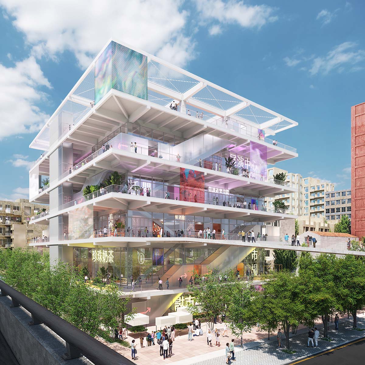MVRDV challenges market typology with a translucent, colorful Market ...