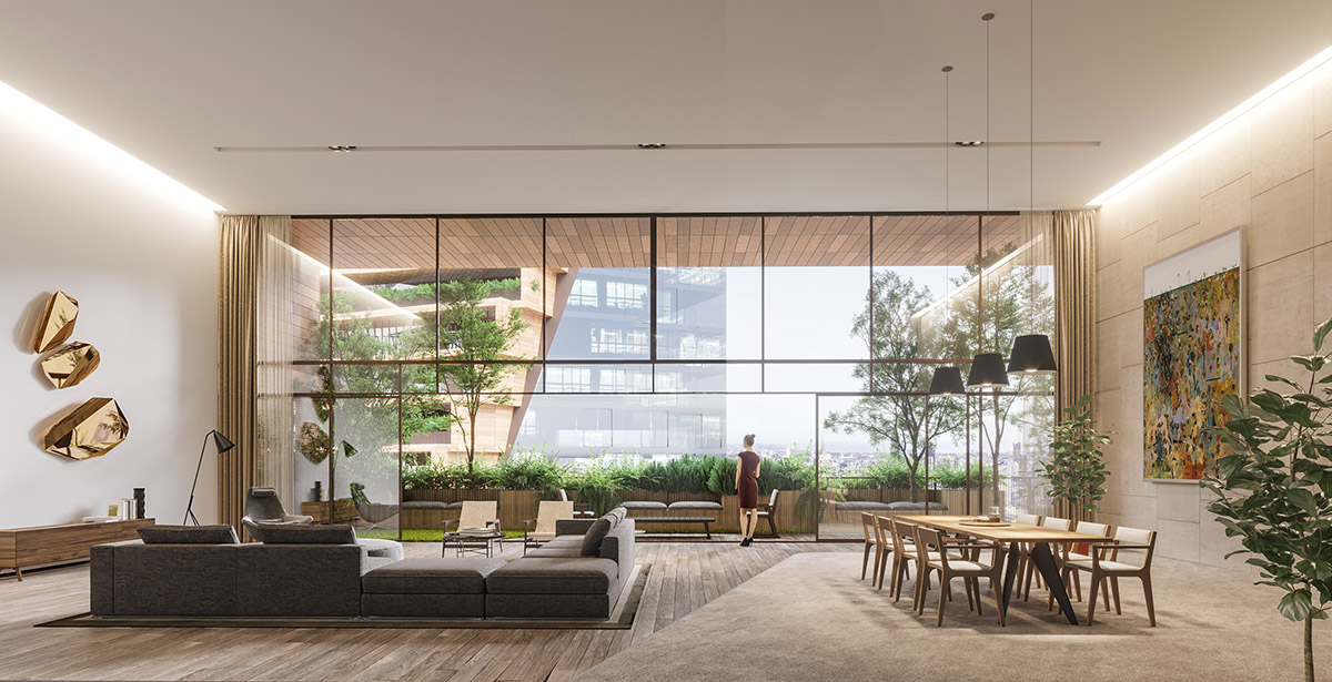 UNStudio brings Melbourne's dynamic network to a twisted green tower