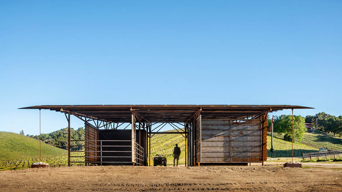 Clayton & Little’s corten-steel barn powers its adjacent winery with ...