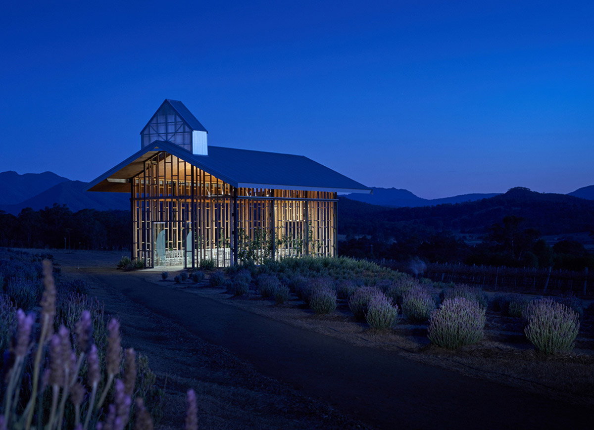 Wilson Architects built small wooden "picturesque" chapel on lavender ...