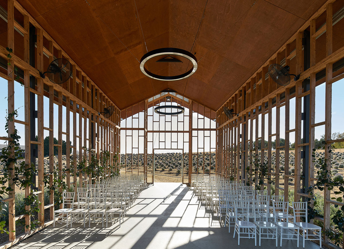 Wilson Architects built small wooden "picturesque" chapel on lavender ...