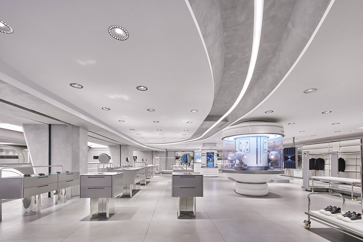 Leaping Creative creates spaceship-like store with tech-integrated ...