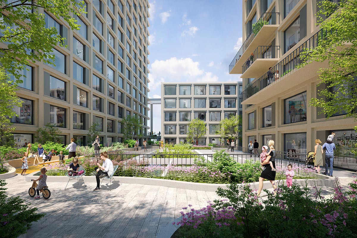 Mecanoo unveils design for two gridal residential towers in the Hague