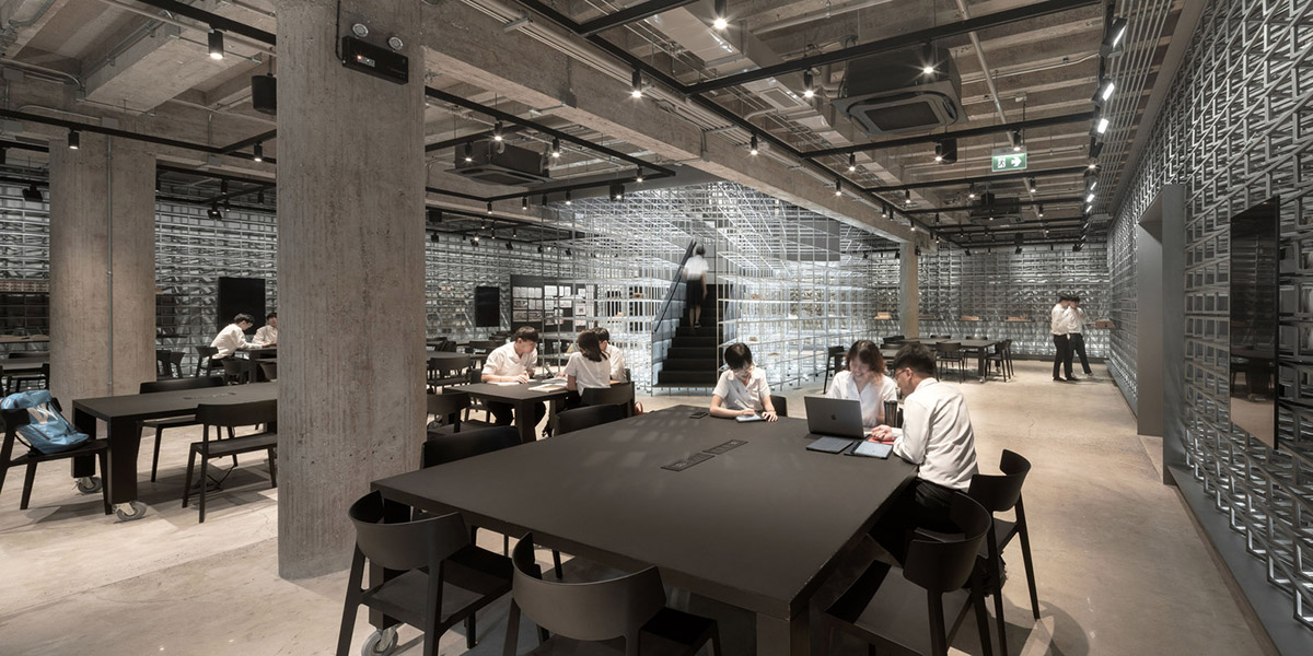 A library reinterprets library typology with ice cube-like reading ...