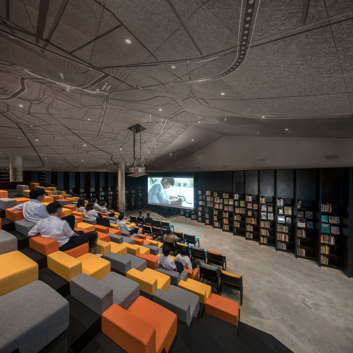 A library reinterprets library typology with ice cube-like reading ...