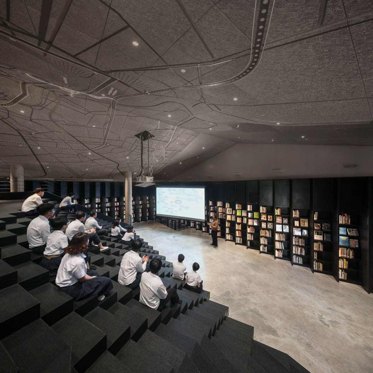 A library reinterprets library typology with ice cube-like reading ...