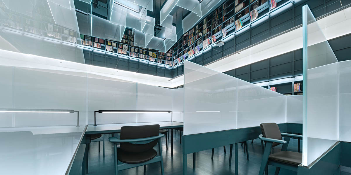 A library reinterprets library typology with ice cube-like reading ...