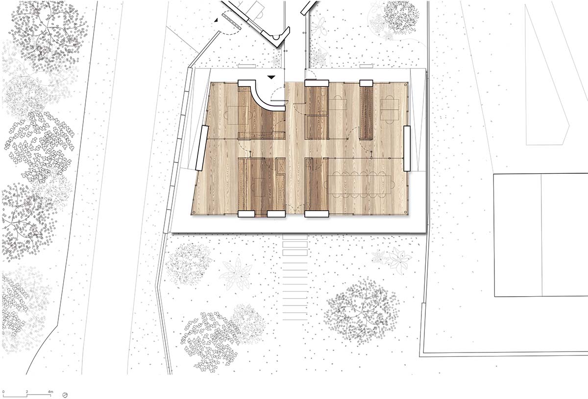 Atelier Delalande Tabourin creates a wooden sunken pavilion that ...