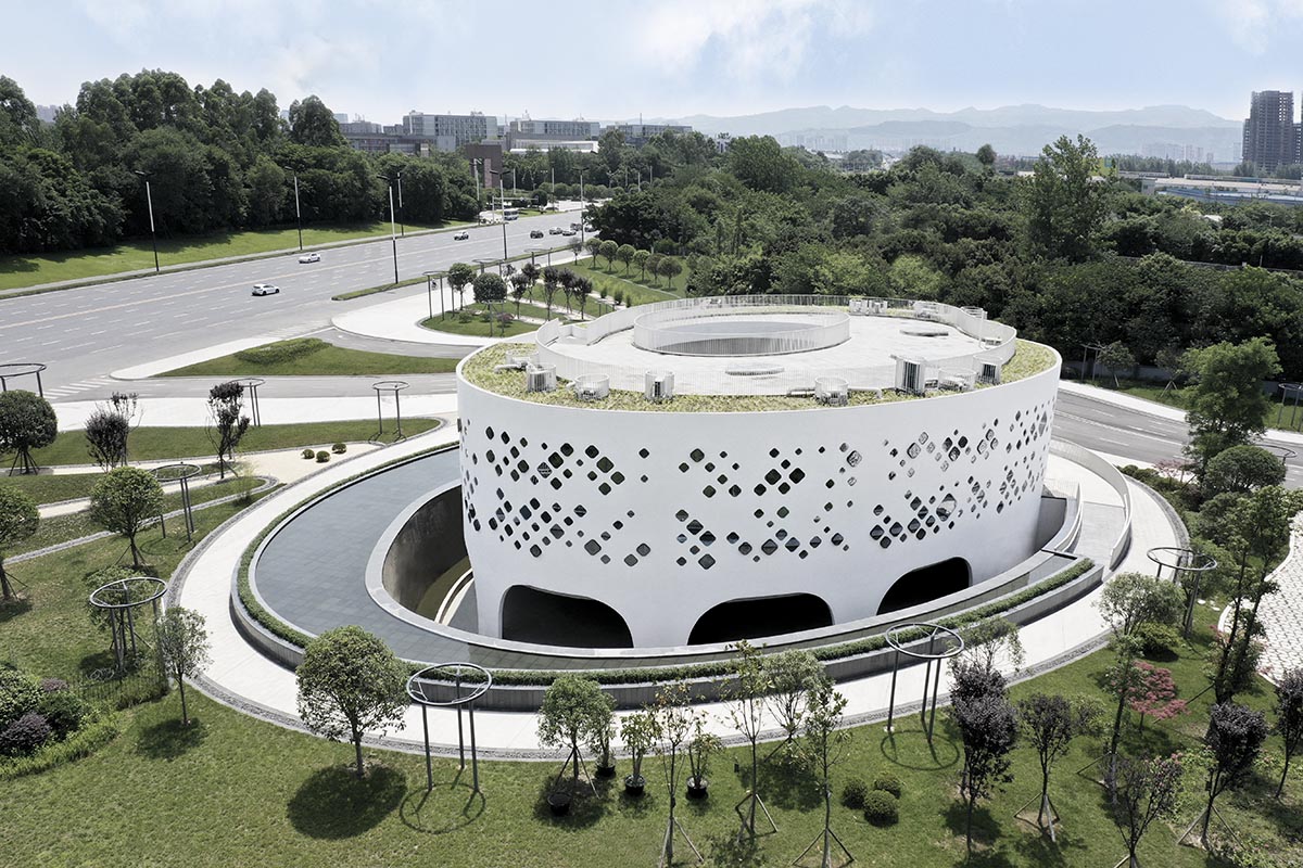 CROX reveals cultural center with drop-shaped windows with flowing ...