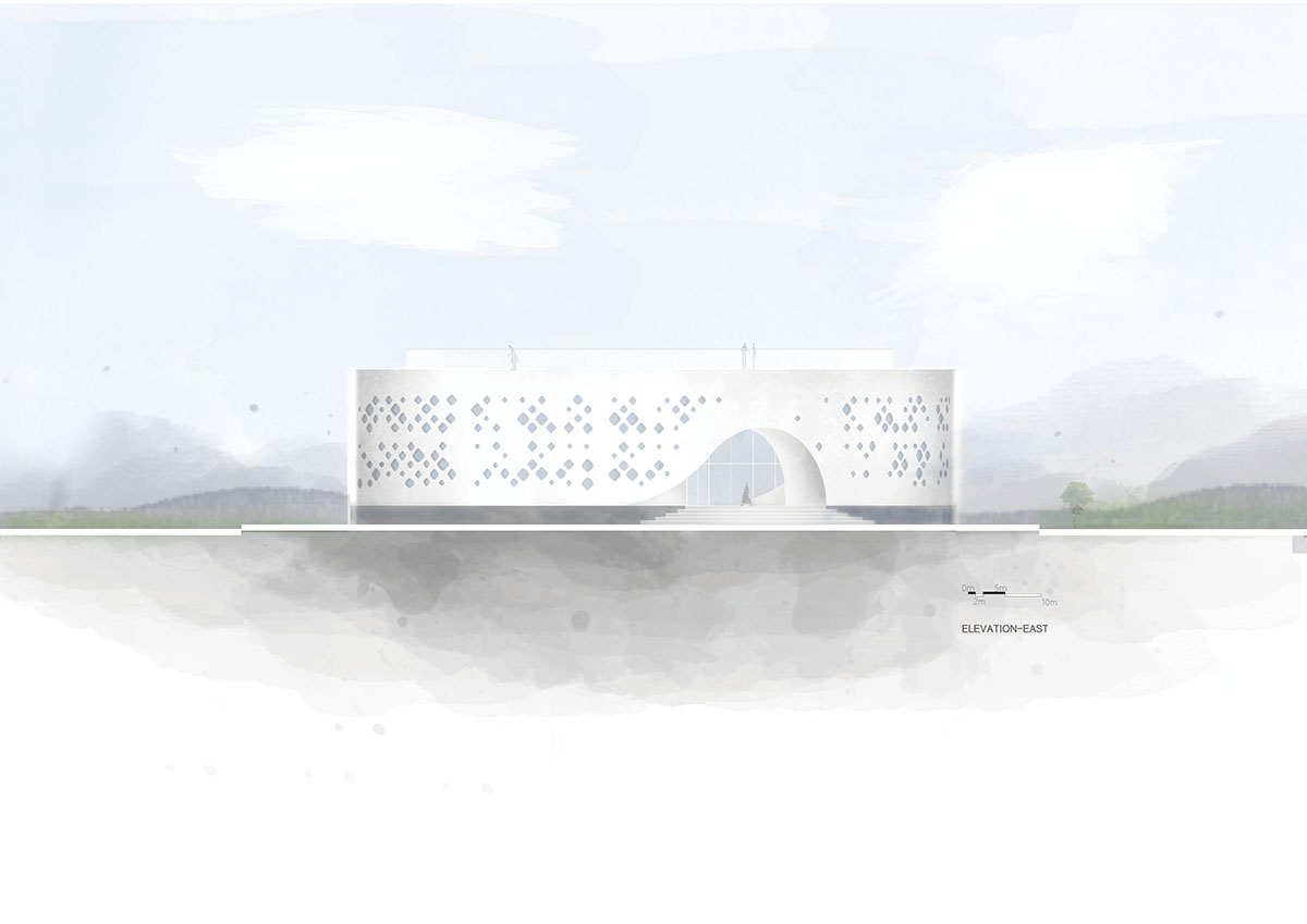 CROX reveals cultural center with drop-shaped windows with flowing ...