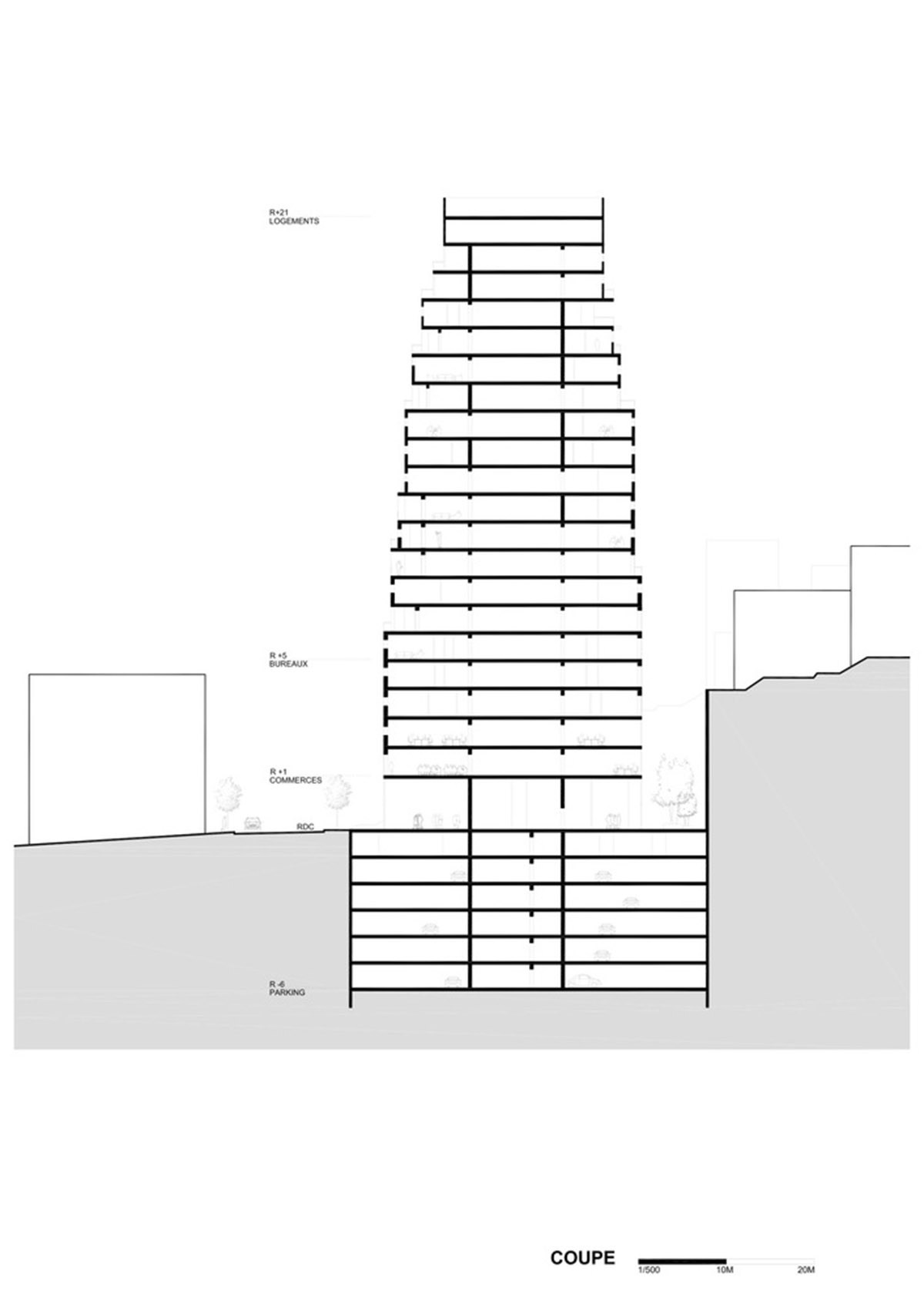 SOA Architectes sculpts Aya Tower with setbacks that create terraces in ...