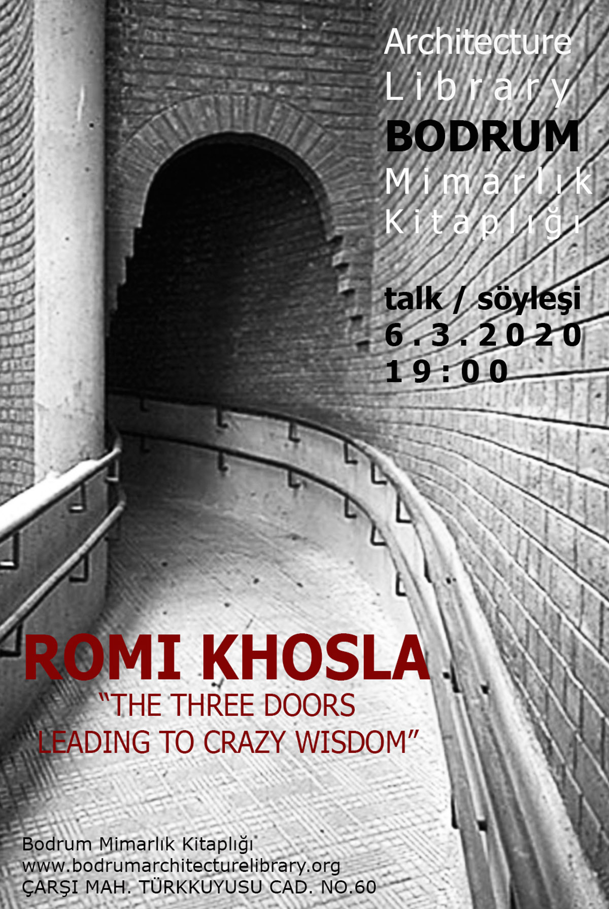 Romi Khosla to give lecture at Bodrum Architecture Library on March 6