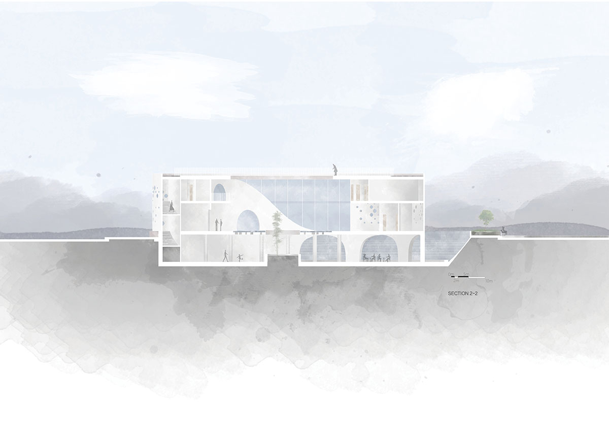 CROX reveals cultural center with drop-shaped windows with flowing ...