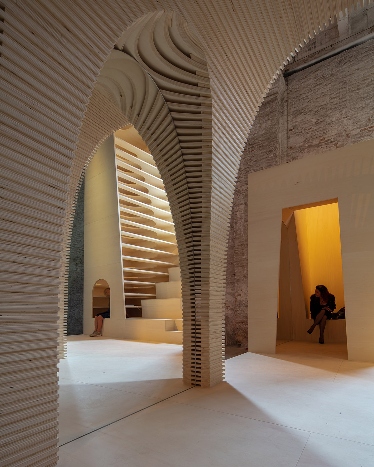 Alison Brooks Architects' Wooden Installations Explore 4 Totems in ...