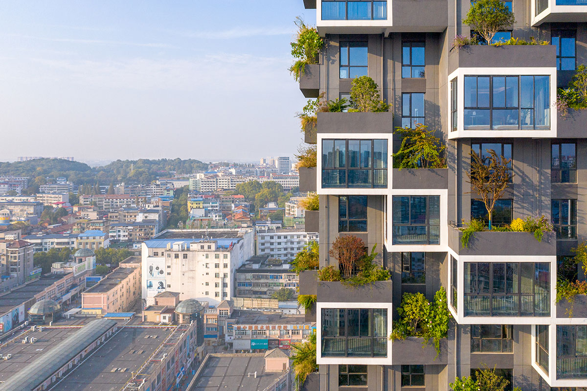 Stefano Boeri Architetti Completes First Chinese Vertical Forest With Pixelated Façade