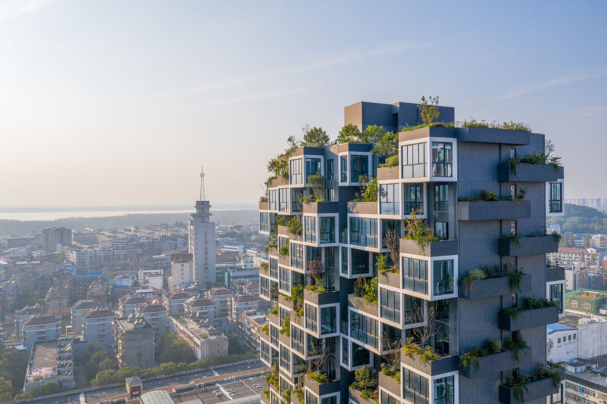 Stefano Boeri Architetti Completes First Chinese Vertical Forest With Pixelated Façade