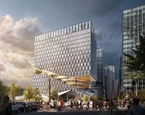 OMA’s first project in Boston features diagonally-cut terraces with ...