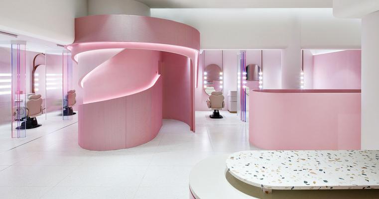 Collective B's beauty shop in South Korea features pink-hued colors and ...