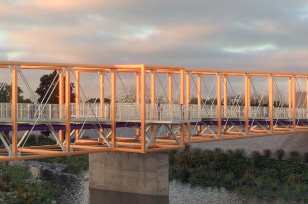 Construction begins on SPF:architects' "rumblefish" bridge in Los Angeles