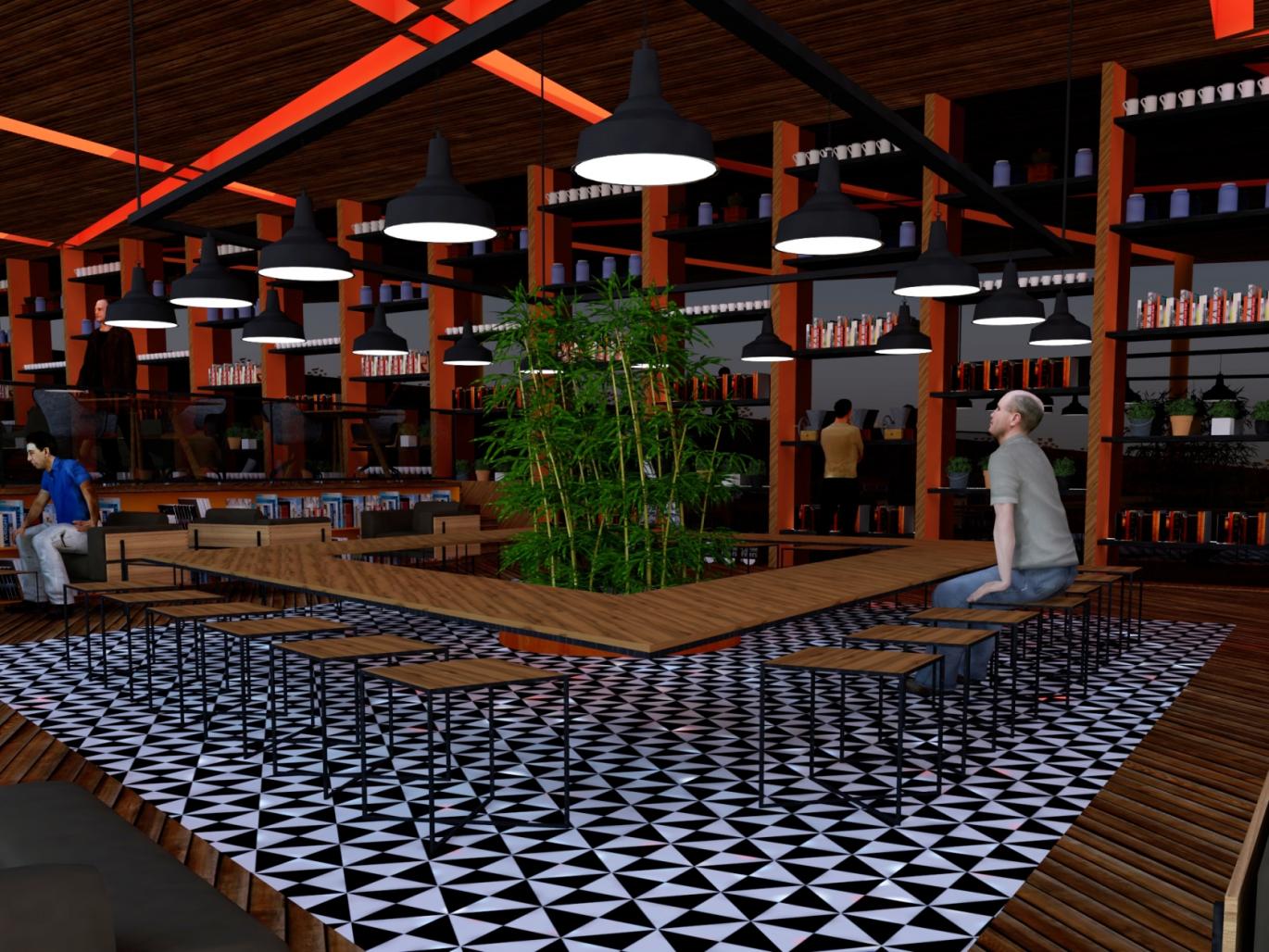 Coffee Shop and Houses