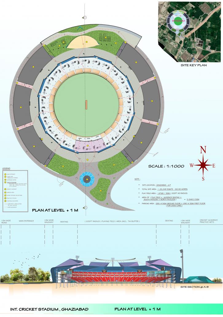 international cricket stadium at ,Ghaziabad,UP