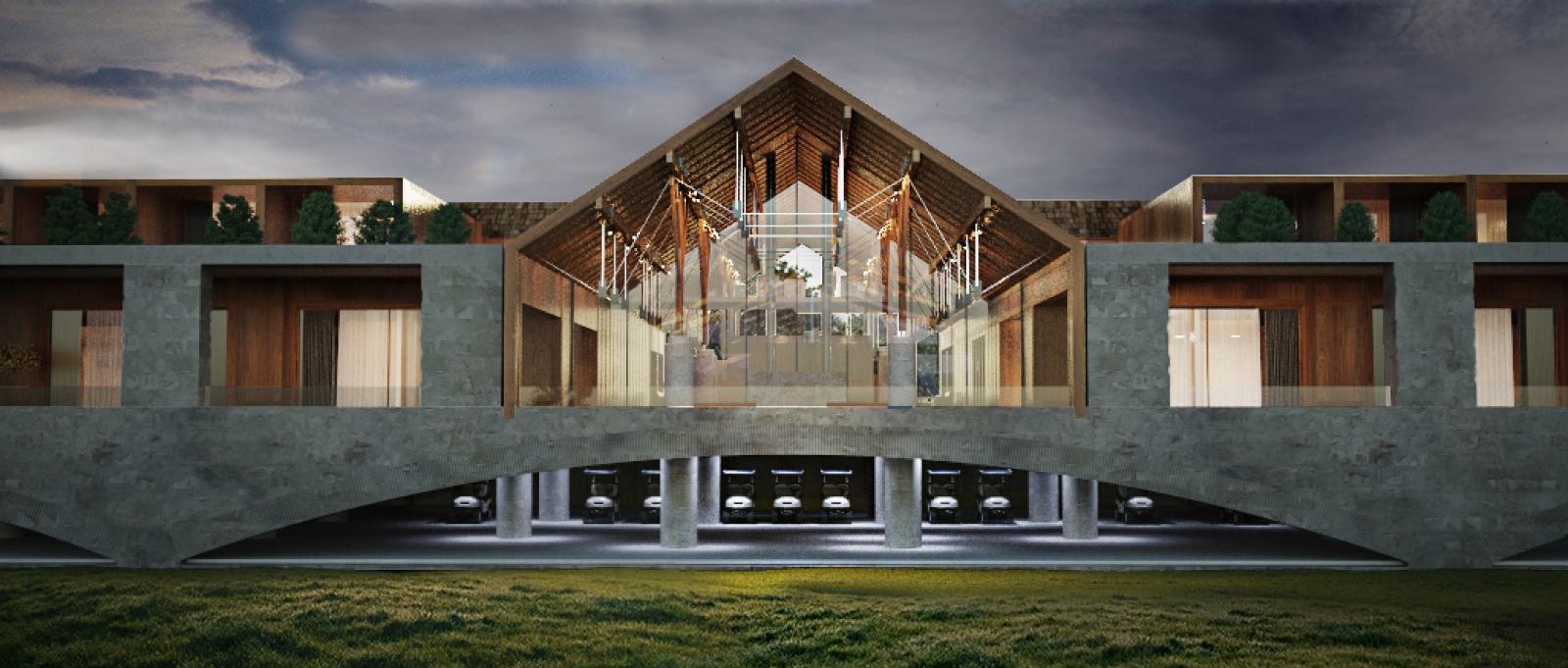 Architectural studio Chado designs a stone hulk-like hotel complex in ...